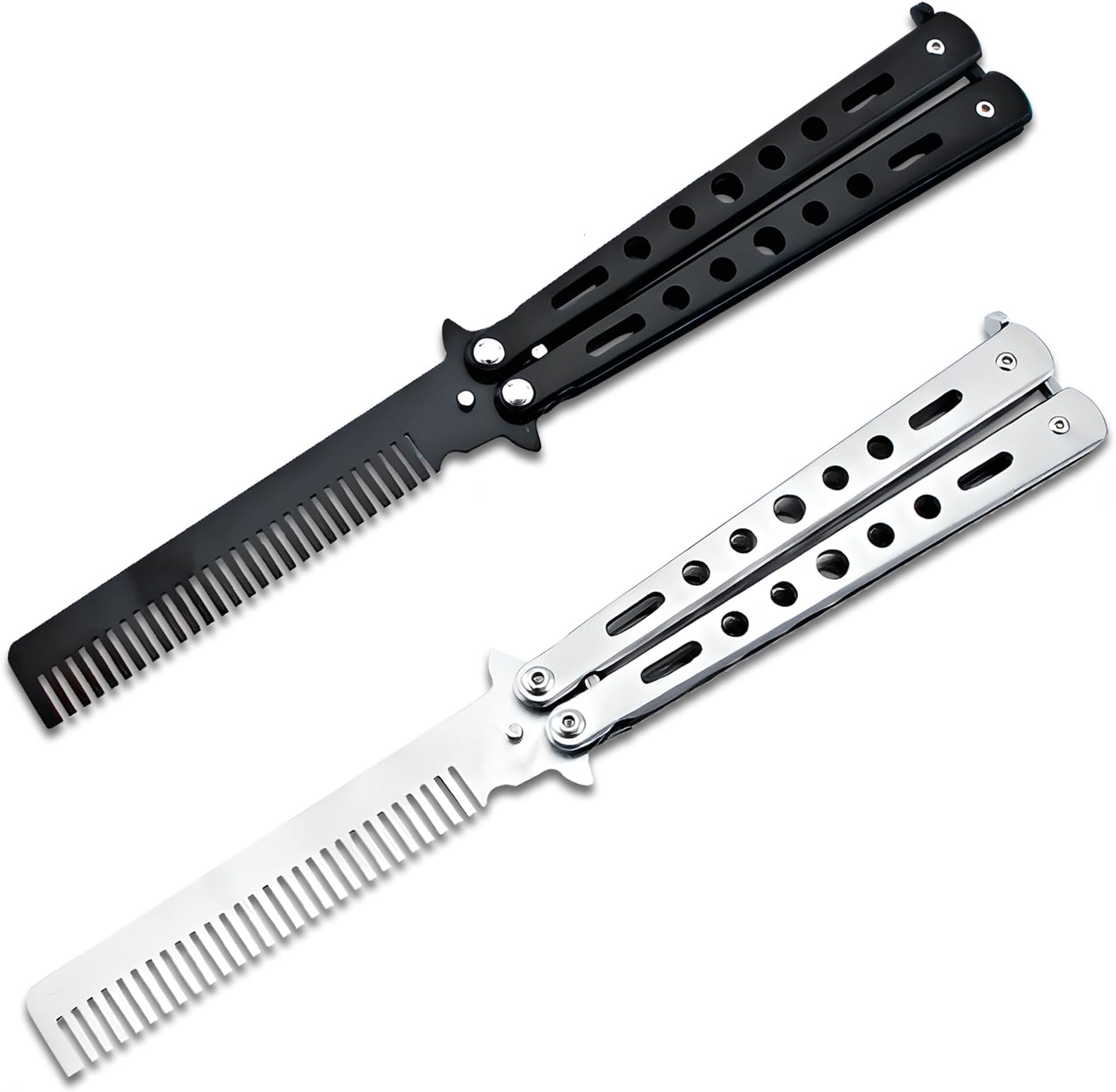 Amazon.com : Jaasuee 2 Pieces Stainless Steel Folding Practice Combs ...