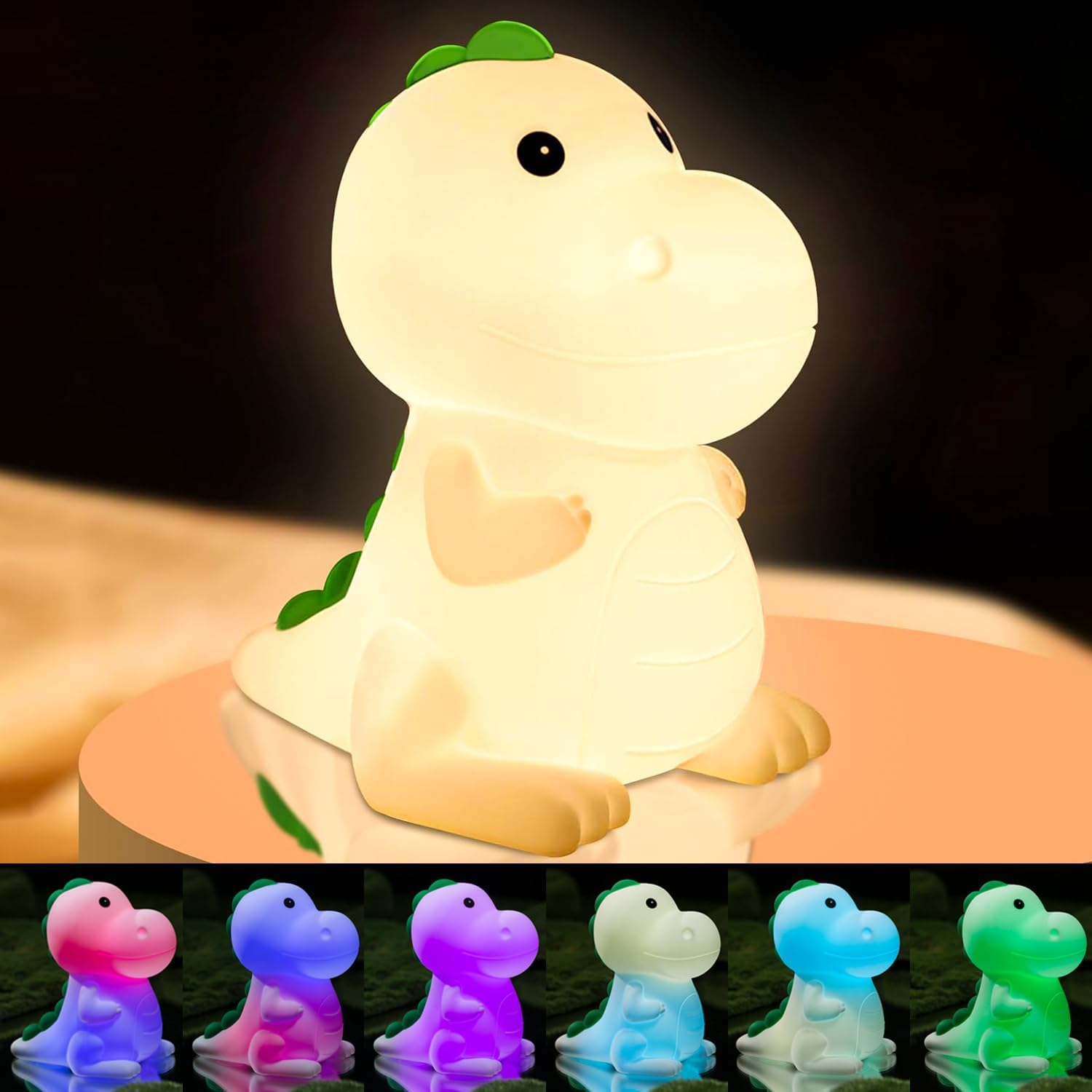 ligitive Dinosaur Night Light for Kids, Rechargeable Dino Lamp with ...