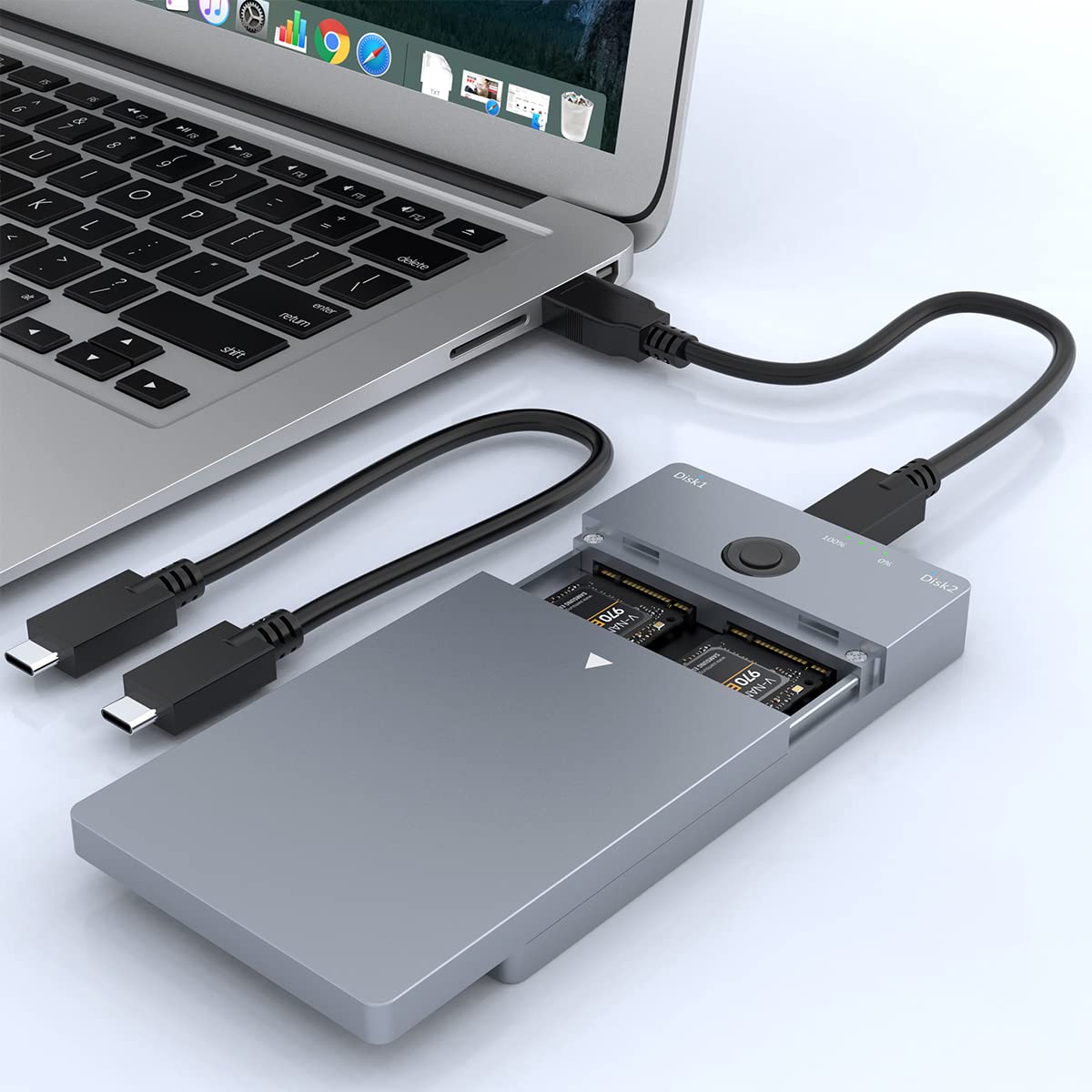  Usb C 3 1 Gen2 Dual bay Ssd Enclosure nvme Pcie M 2 Ssd m b M