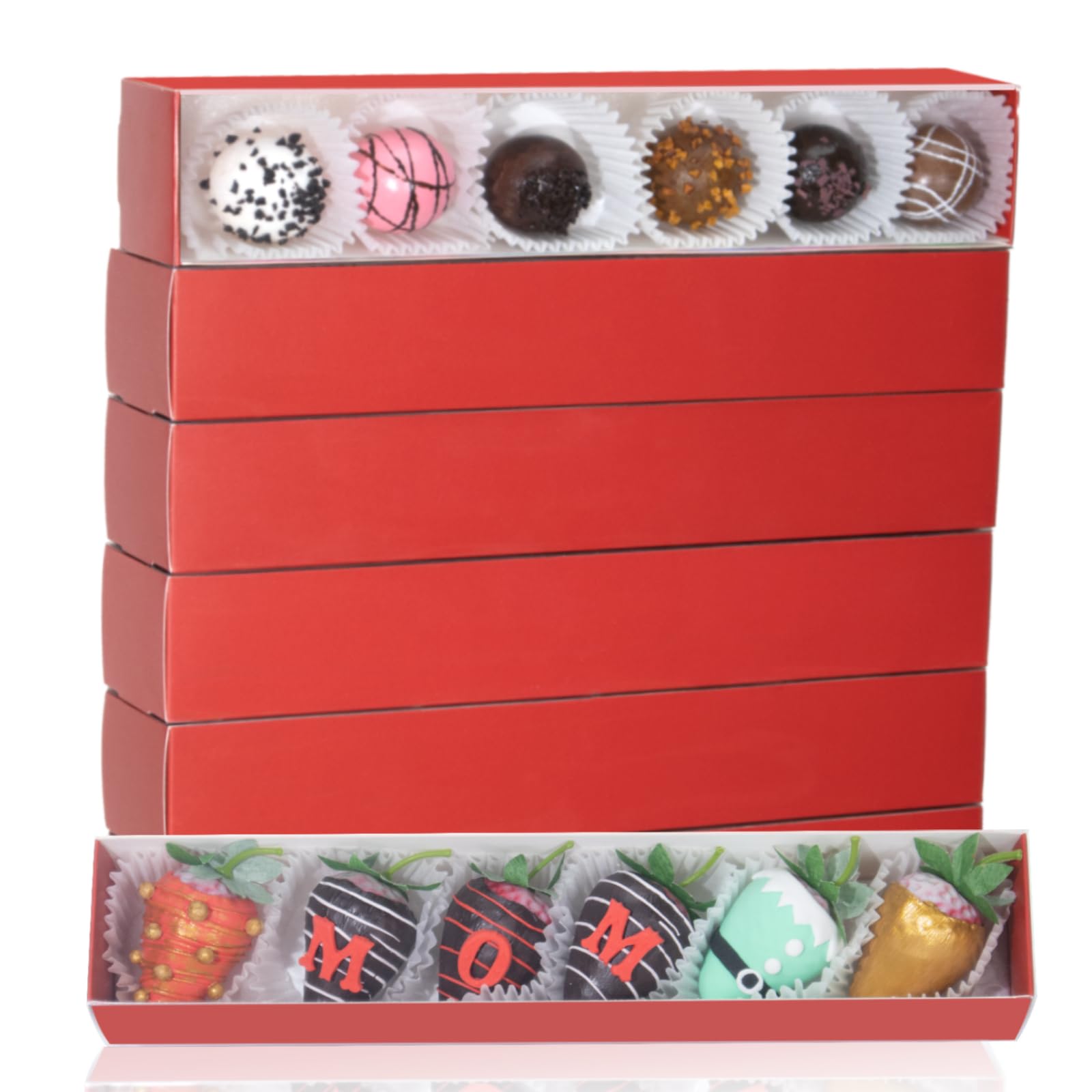 Charcuterie Boxes 15-Pack Long Chocolate Strawberry Boxes (12x2.2x2 ...