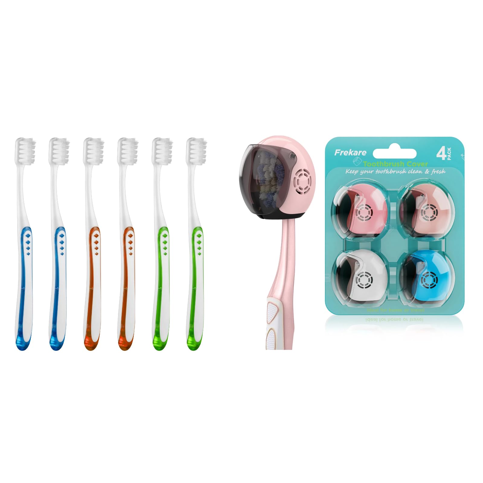 Amazon.com : Frekare Extra Soft Toothbrushes & Toothbrush Covers Caps ...