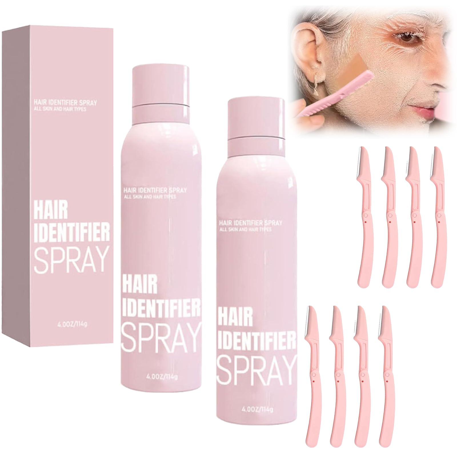 Amazon.com : 2 Packs Hair Identifier Spray for Face Shaving, Skin Body ...