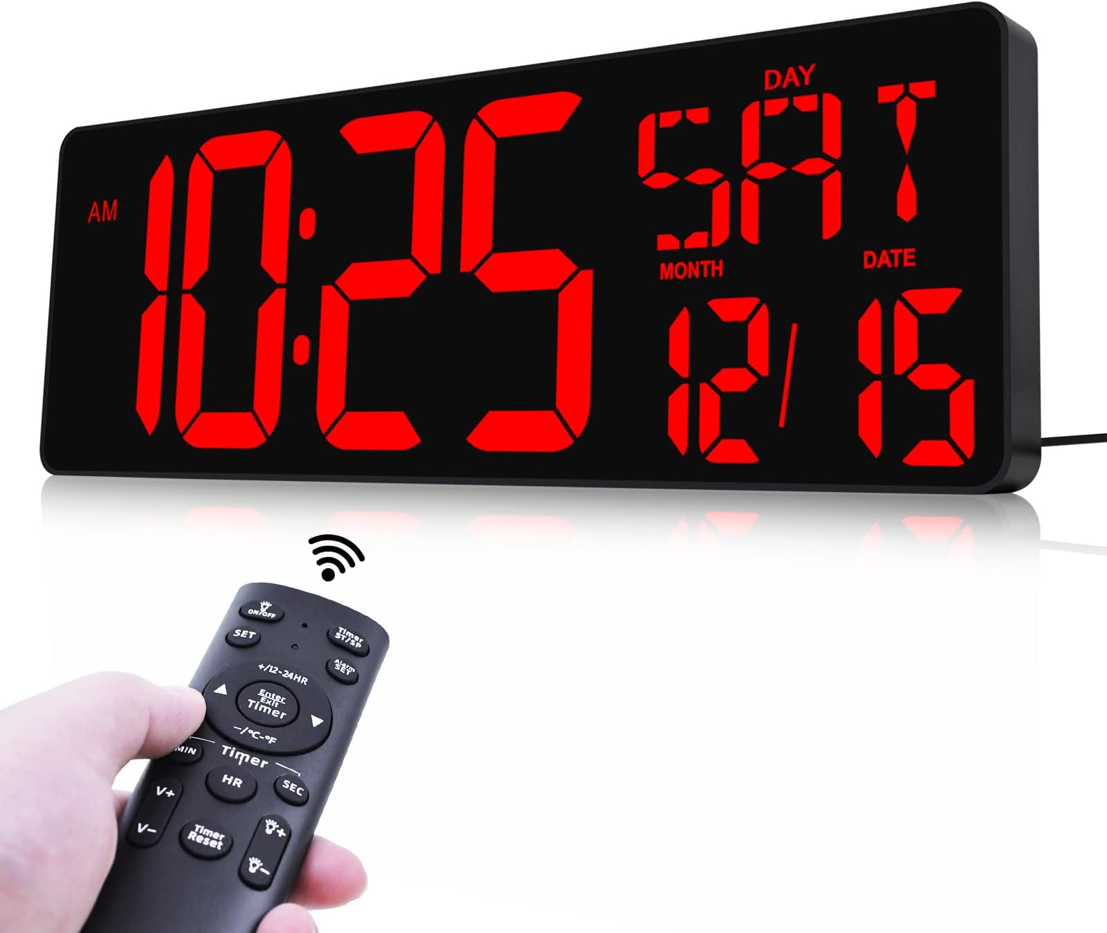 Amazon.com: Active Living Oversized Digital LED Dynamic Wall Clock ...