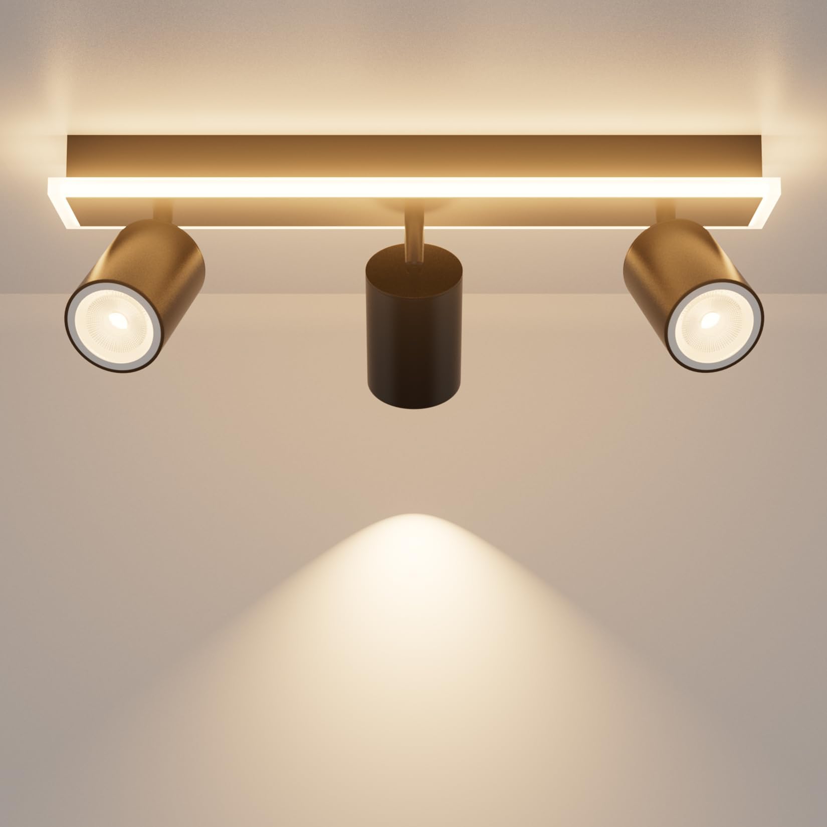 Klighten 3 Way Ceiling Spotlights Rotatable GU10 Black Ceiling Spots, 3 ...