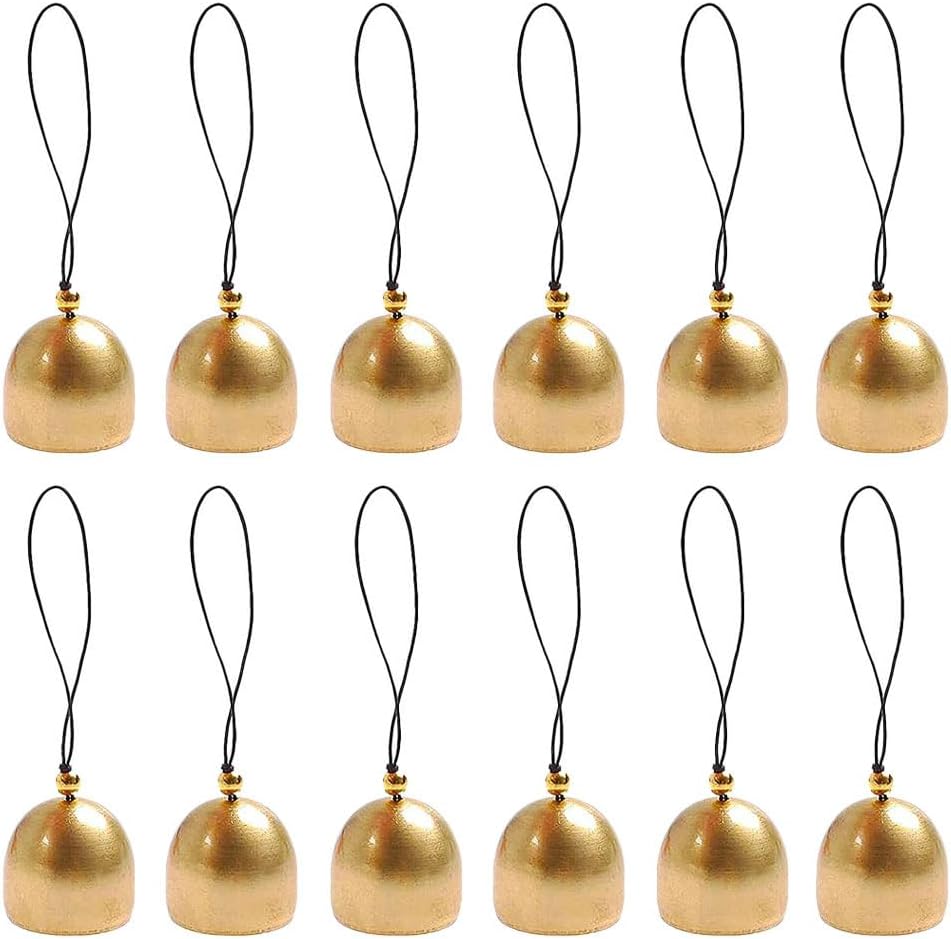 Amazon.com: IWOWHERO 12pcs Mini Cow Bells Small Gold Brass Cowbell with ...