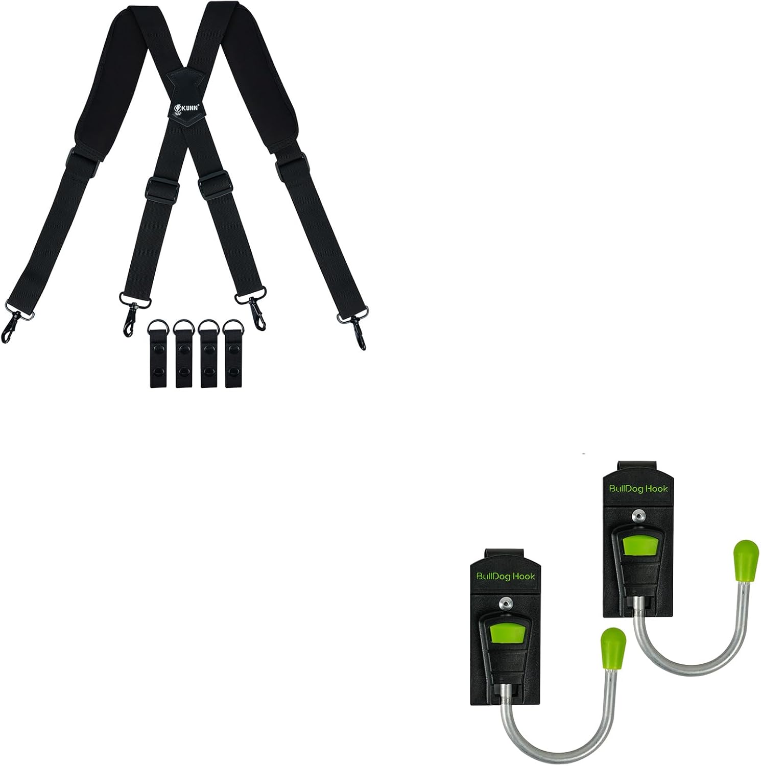 KUNN Tactical Duty Belt Suspenders with Metal Hook & Power Tool Holster ...