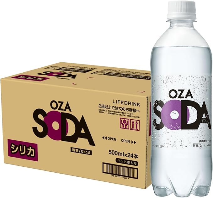 Amazon.co.jp: 炭酸水 OZA SODA 強炭酸水 500ml×24本 (500ml, シリカ) : 食品・飲料・お酒