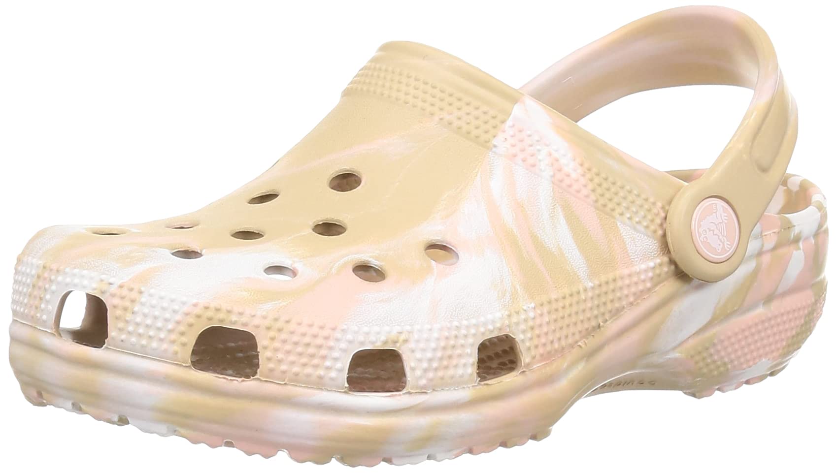 Snapklik.com : Crocs Classic Marbled Tie-Dye Clog Chai/Pink Rose Mens 13