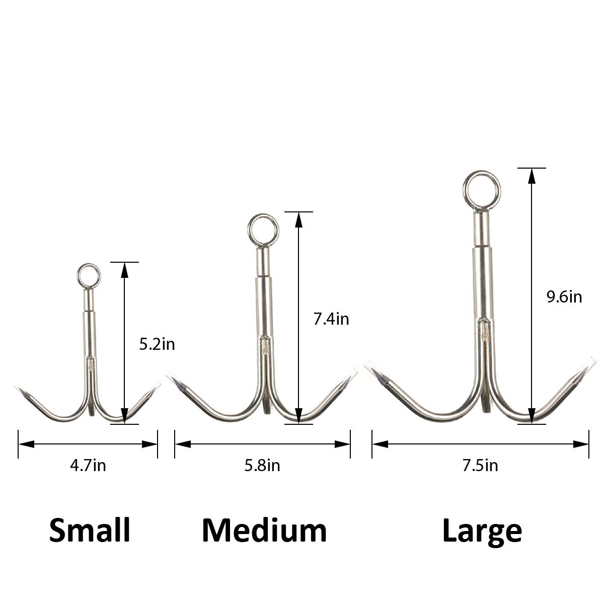 Snapklik.com : YOUNTHYE 3 Pack Grappling Hooks Set 3 Claw Heavy Duty ...