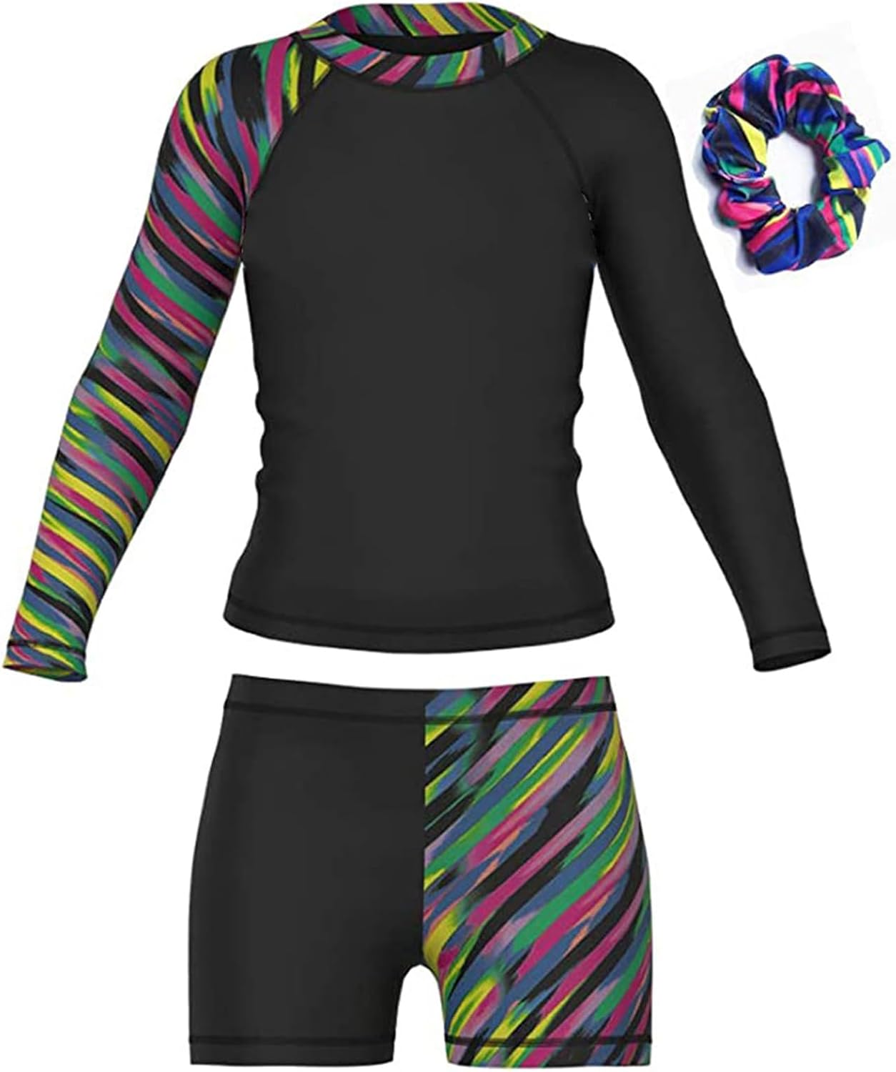 Amazon.com: Girls Rash Guard 2-Piece Swimsuit Set - Long Sleeve ...