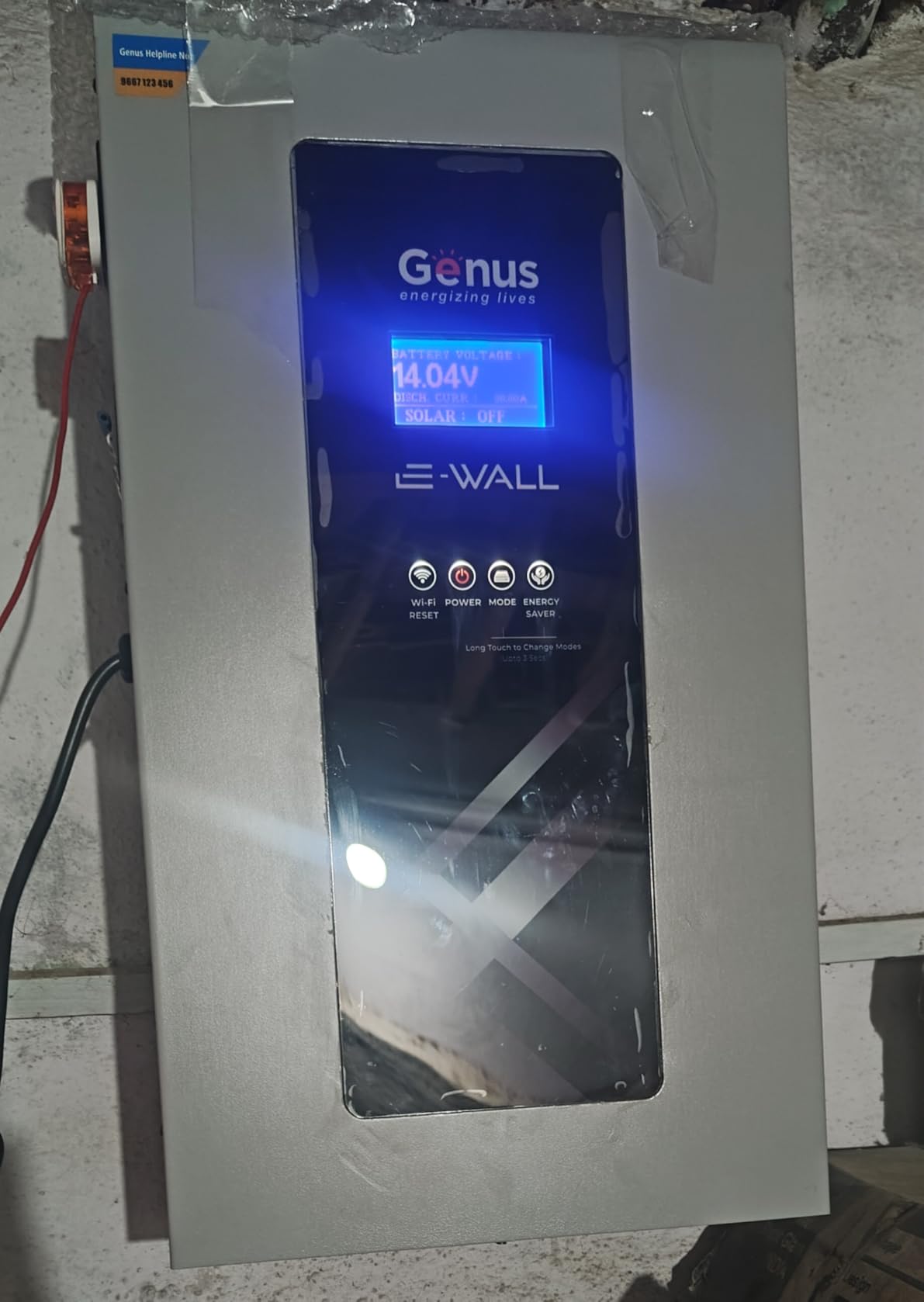 Genus EWall 1000 VA Solar Inverter with Integrated 1280Wh Lithium-Ion ...