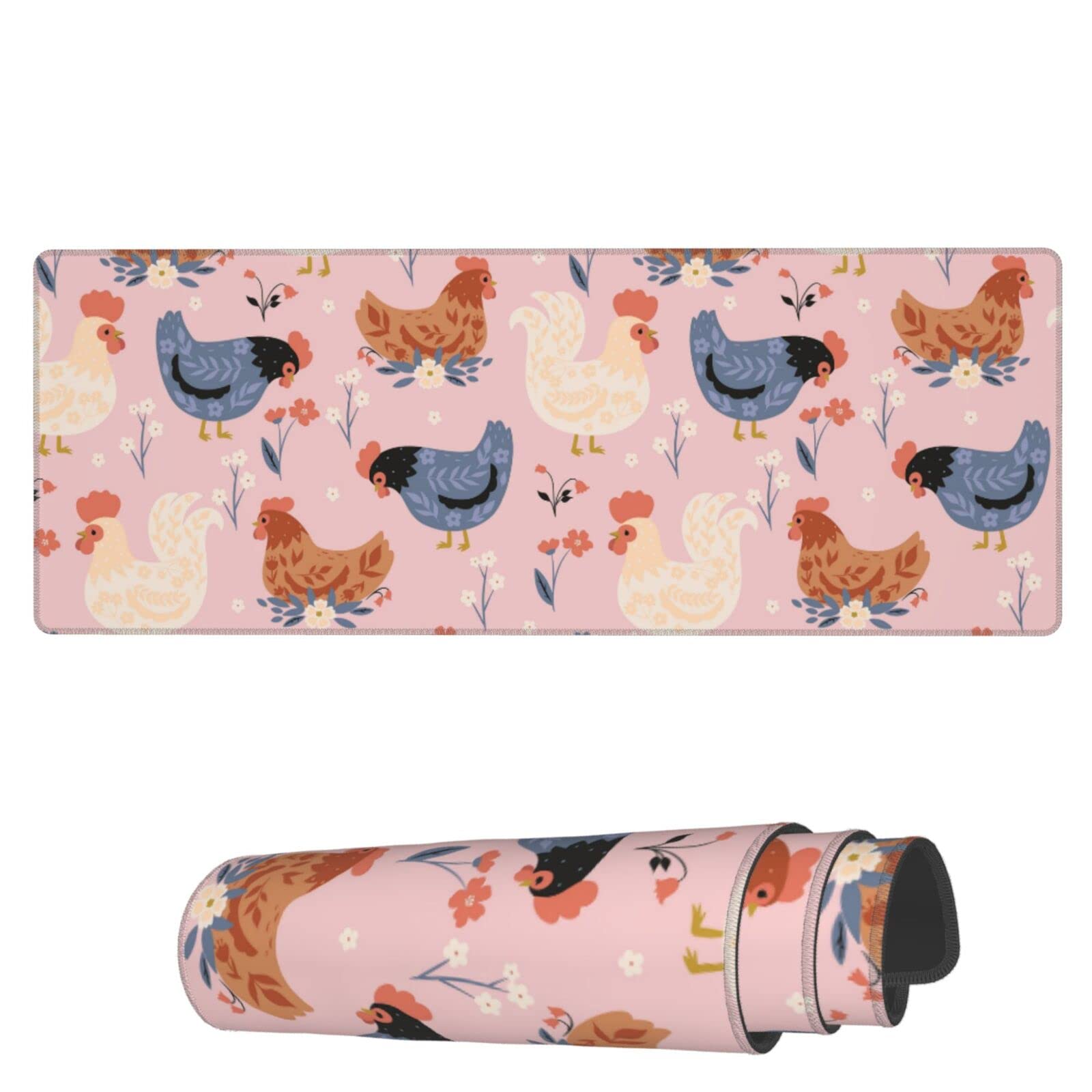 Amazon.com : Famame Laptop Mouse Pad Cute Animals Chickens Floral Desk ...