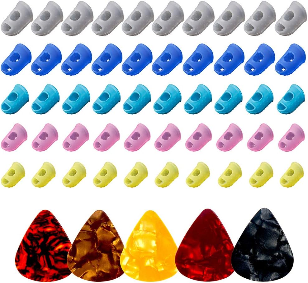 Amazon.com: 50pcs Guitar Silicone Finger Protection Finger Protector ...