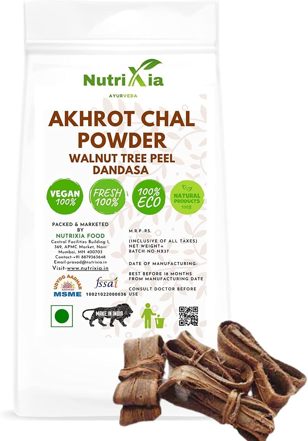 Amazon.com : BETT Dandasa Powder-Walnut Tree Peel-Akhrot Chhal Powder ...