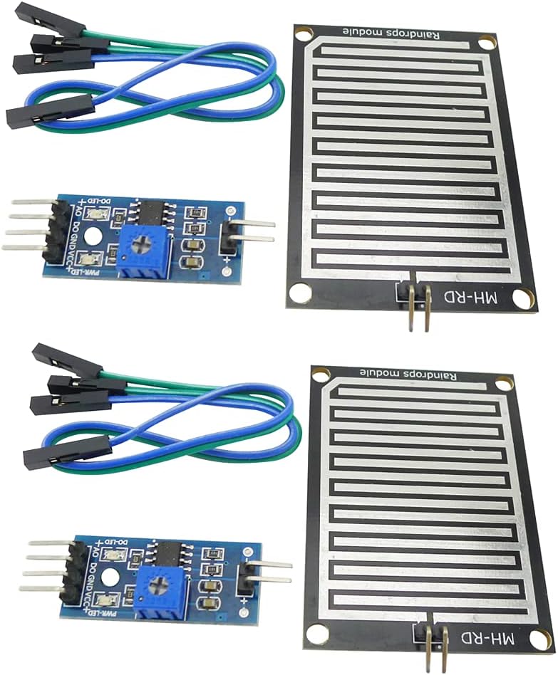 EasyWordMall 2 STÜCKE Luftfeuchtigkeit Regentropfen Erkennung Sensor Modul Regen Modul für ...
