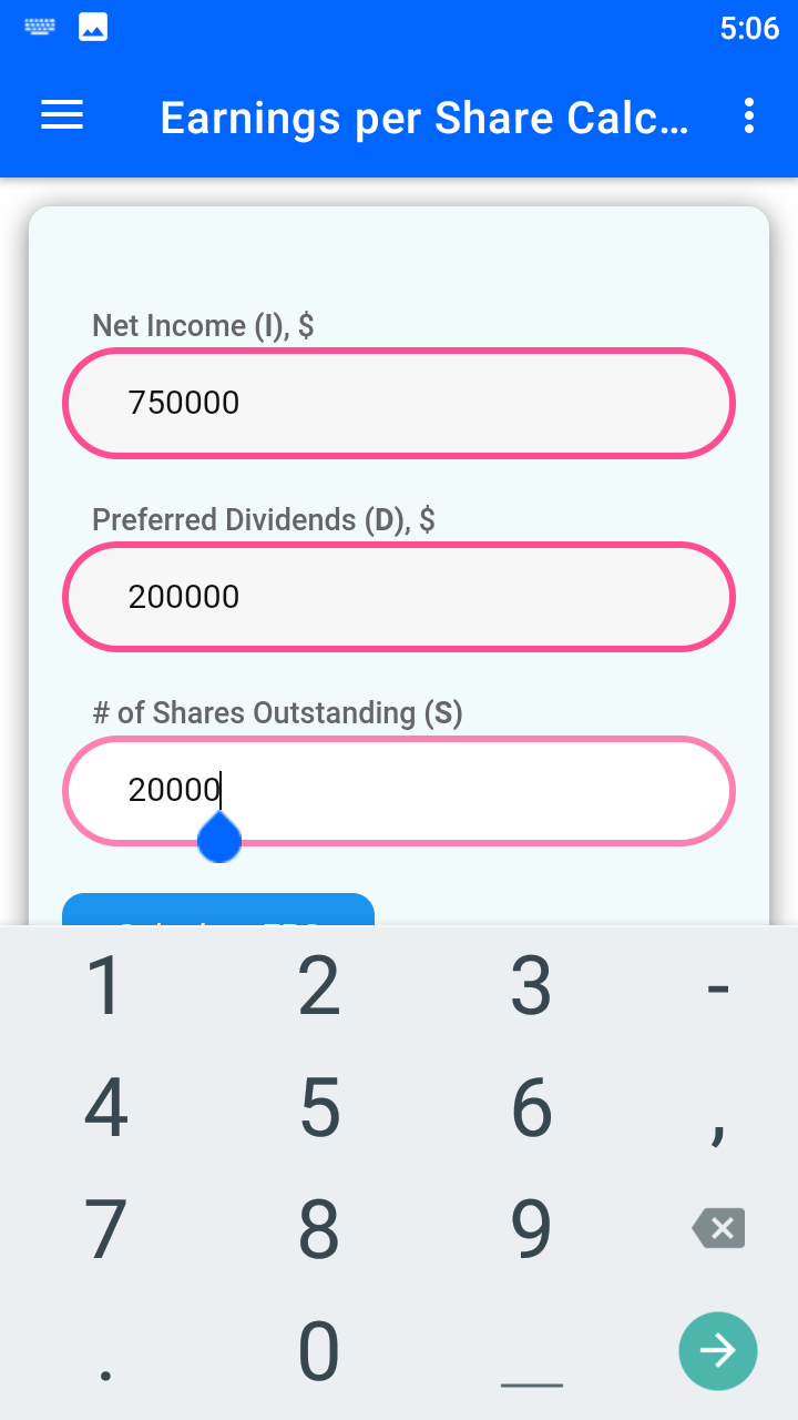 Earning per Share Calculator - App on Amazon Appstore
