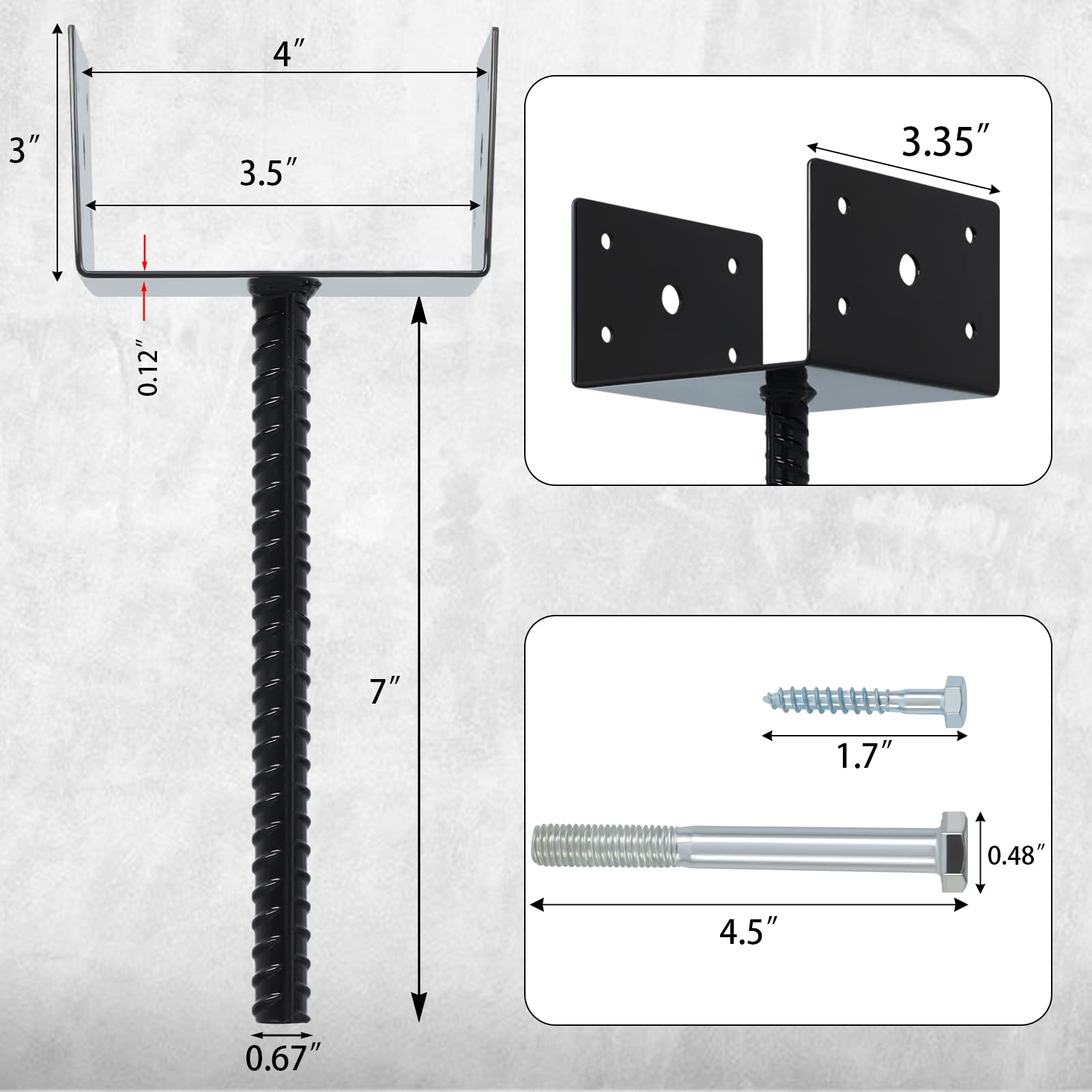 Snapklik.com : Gtongoko U Shape Fence Post Holder 4 Inches X 4 Inches 4 ...
