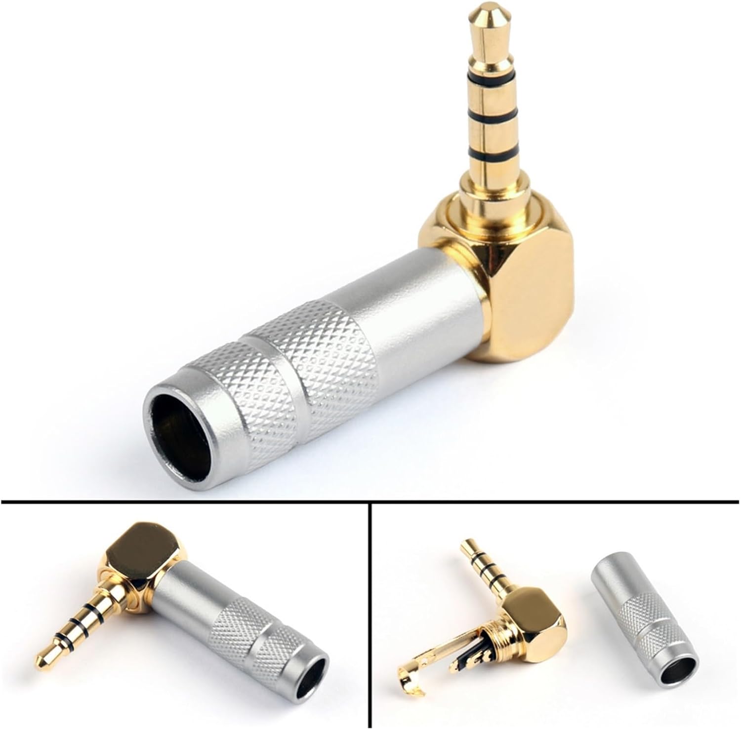 Amazon.com: ISSUA 4Pcs Audio Connector 3.5mm Stereo 4 Pole Right Angle ...