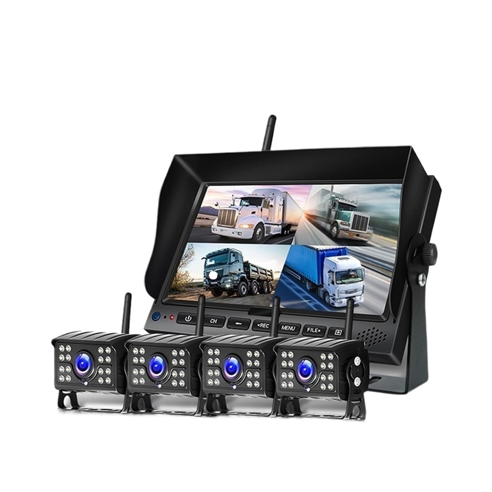 Buy KKGHYYMG Wireless Camera Kit System Car Security Rear View Cam 4CH ...