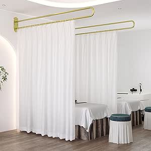 Amazon.com - GODNOEI U-Shape Privacy Partition Curtains for Room ...