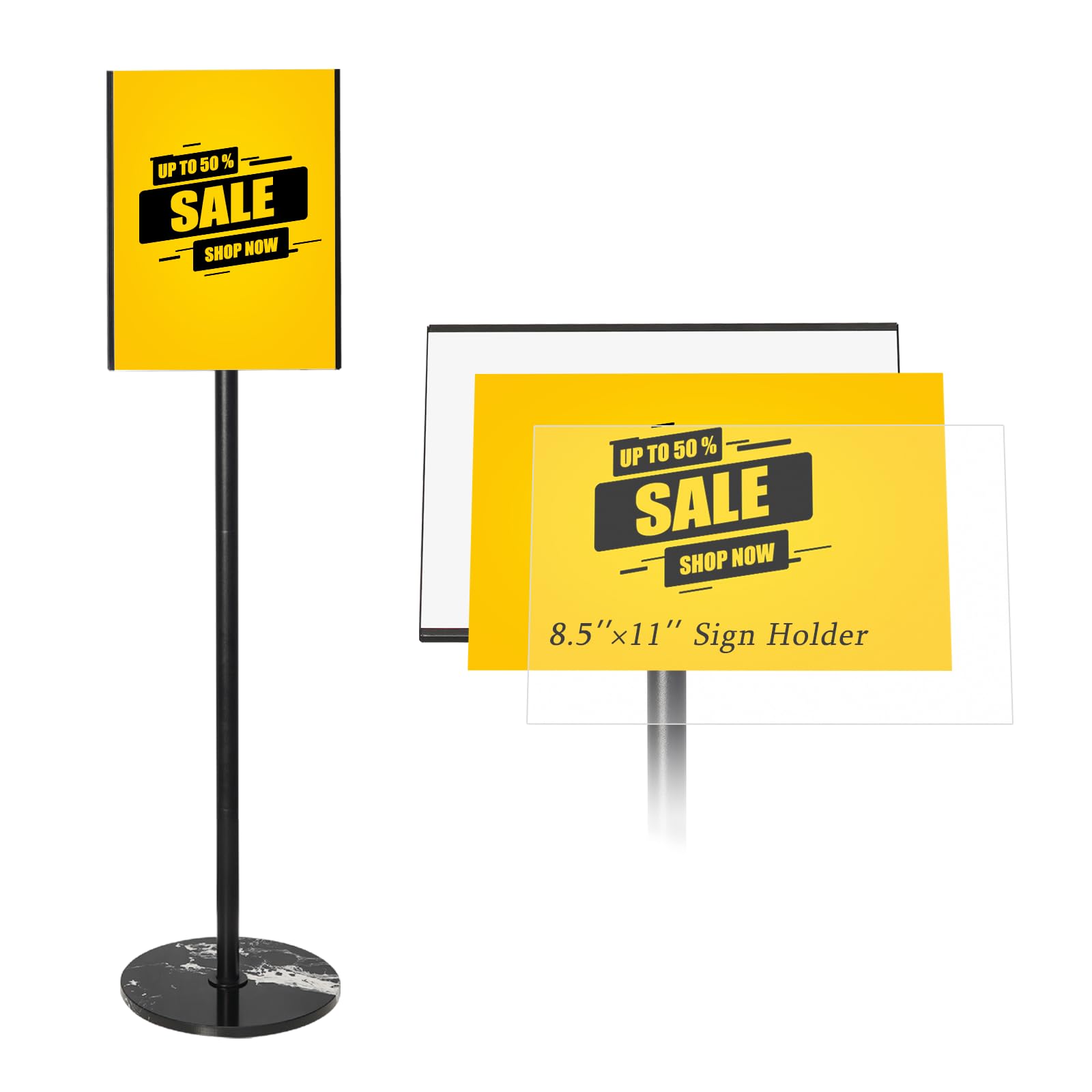 HANPIU Sign Holder 8.5 x 11 Inch Poster Sign Stand - Rotating Display ...
