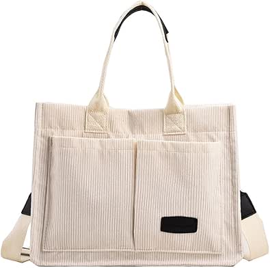 Amazon.com: GETERUUV The Everything Tote Bag for Women Multi-pocket Corduroy Tote Bag with ...