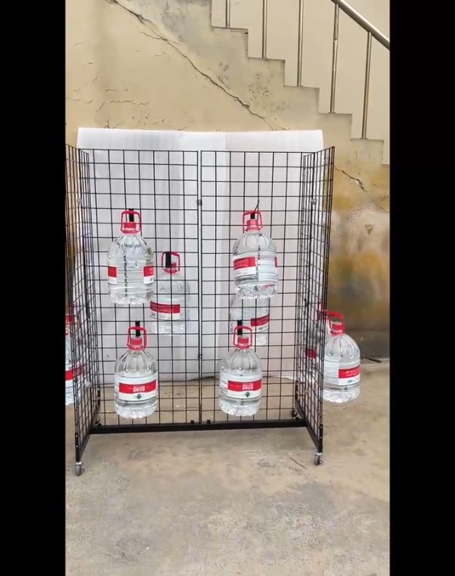 Peg Board Display Stand Bonnlo 2' X 6' Standing Grid Panel Tower ...