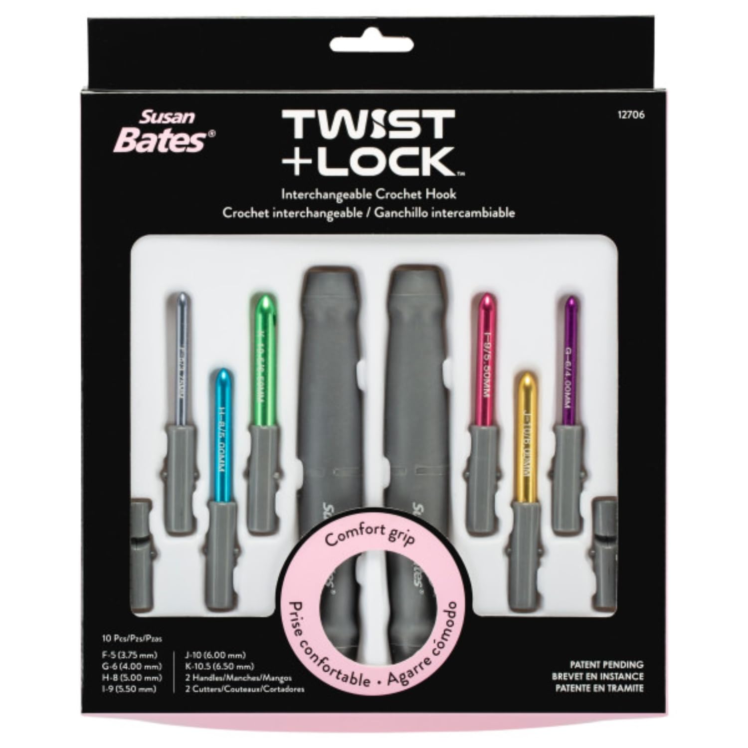 Amazon.com: Susan Bates Twist + Lock Deluxe Intchg Crochet Hook Set ...