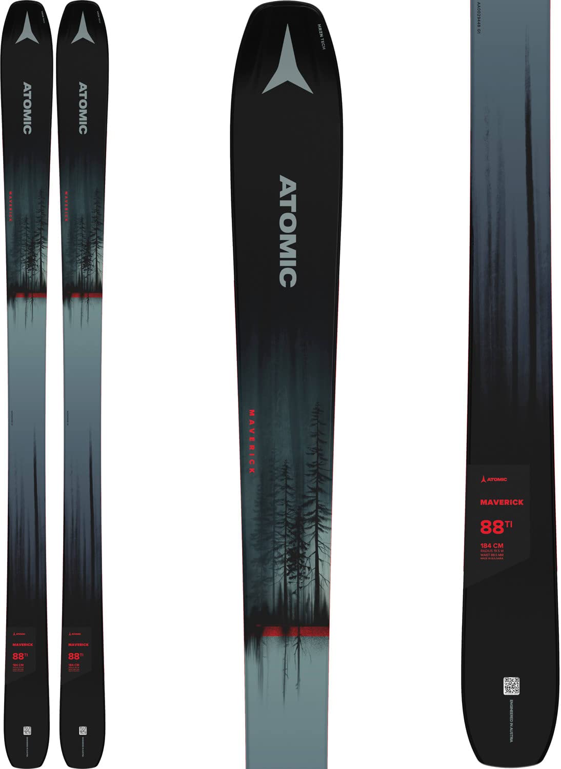 Amazon.com : Atomic Maverick 88 Ti Skis Mens Sz 184cm Metallic Green ...