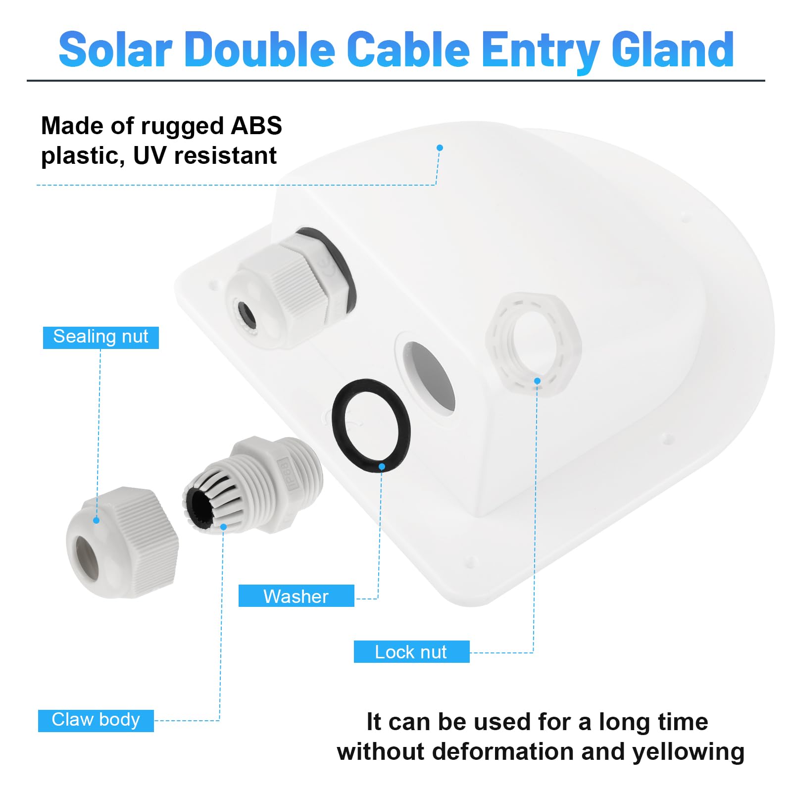 Snapklik.com : EINDER IP68 Waterproof Solar Cable Entry Gland, Solar ...
