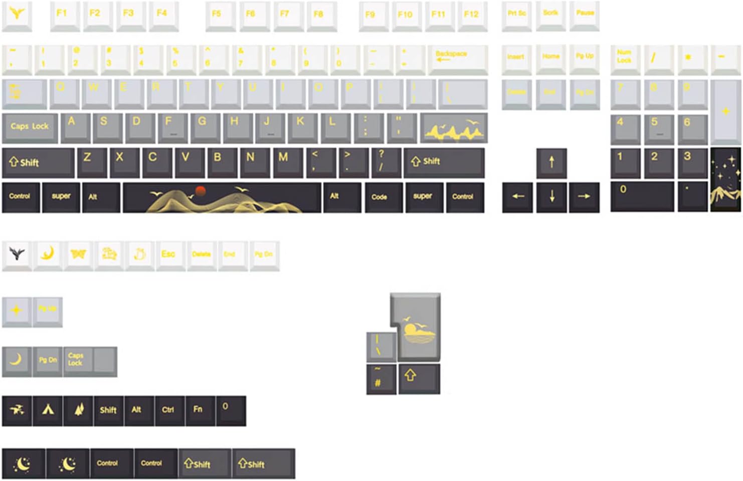 Amazon.com: IOOOFU Polar-Day Keycaps Cherry Pbt Dye-Sublimation Keycap ...