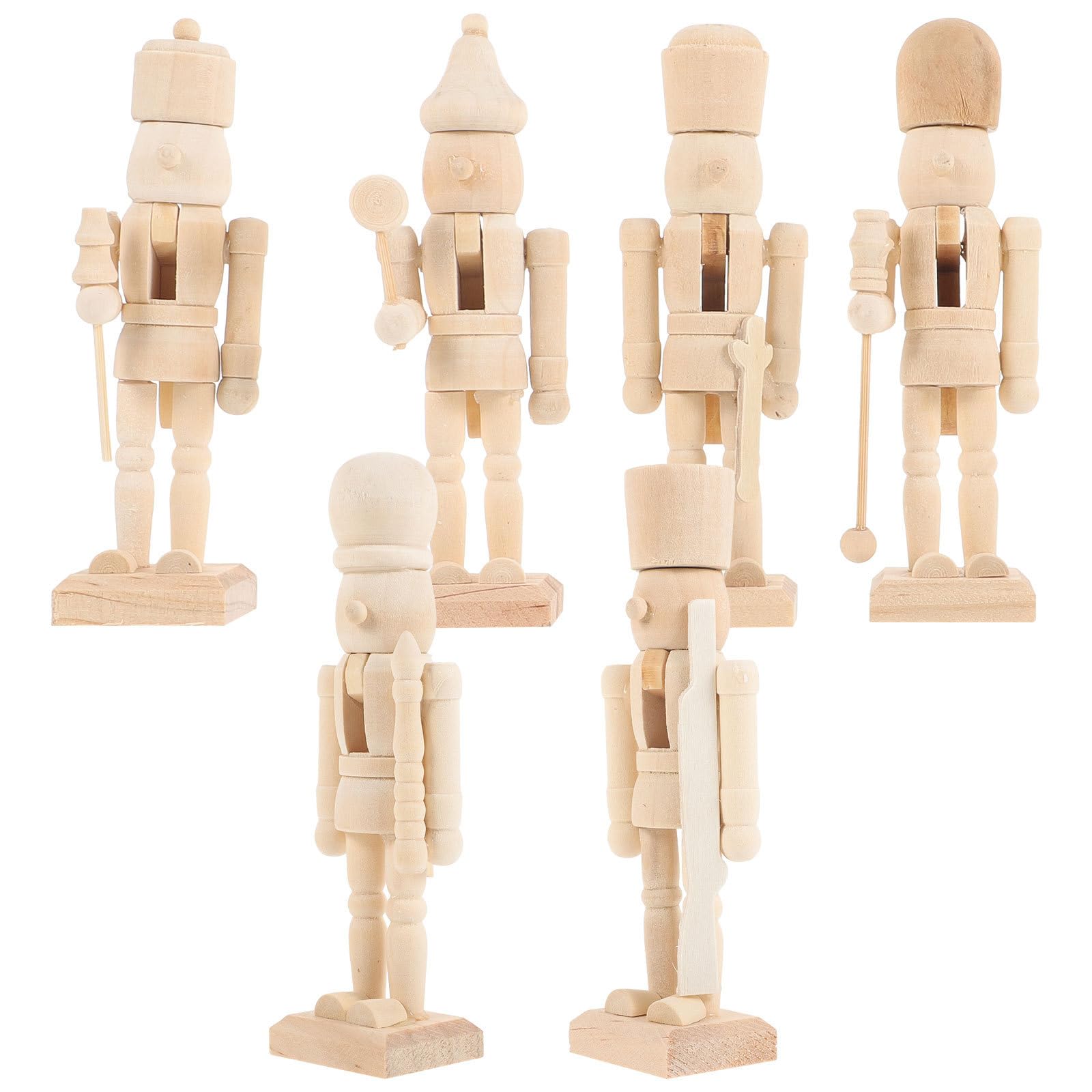 Amazon.com: DECHOUS 6Pcs Christmas Unfinished Wood Nutcrackers, Blank ...