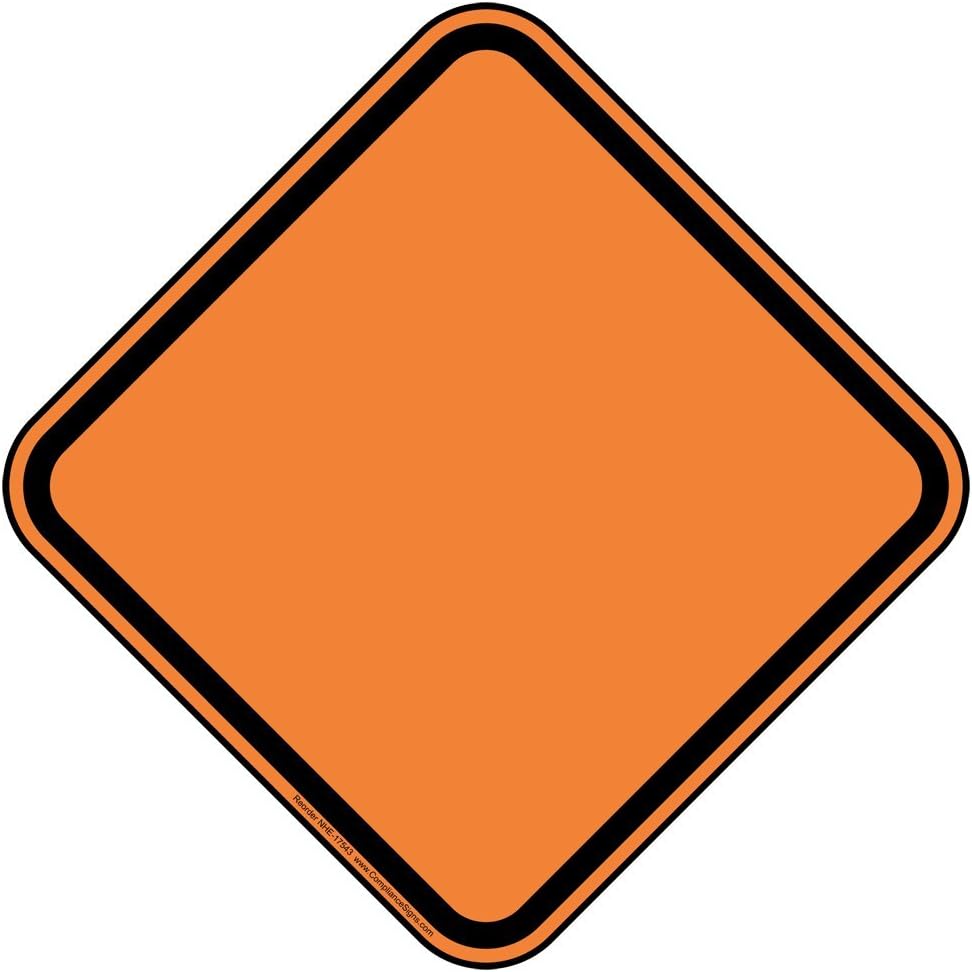 Amazon.com: ComplianceSigns.com Orange Diamond [Blank Write-On ...