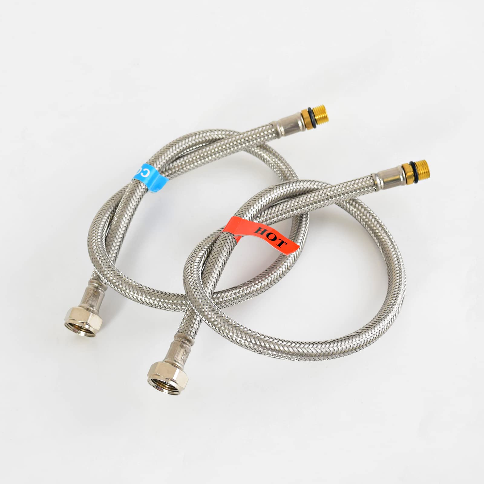 Trywell Bathroom Faucet Supply Lines Connector Stainless Steel Braided ...