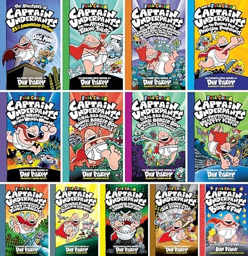 Captain Underpants 13 Books Complete FULL COLOR Collection (Books 1-13 ...