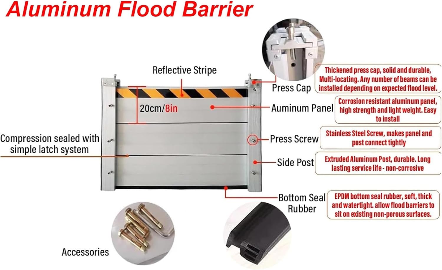 Doorway Flood Barrier, Detachable Reusable Aluminum Nepal | Ubuy