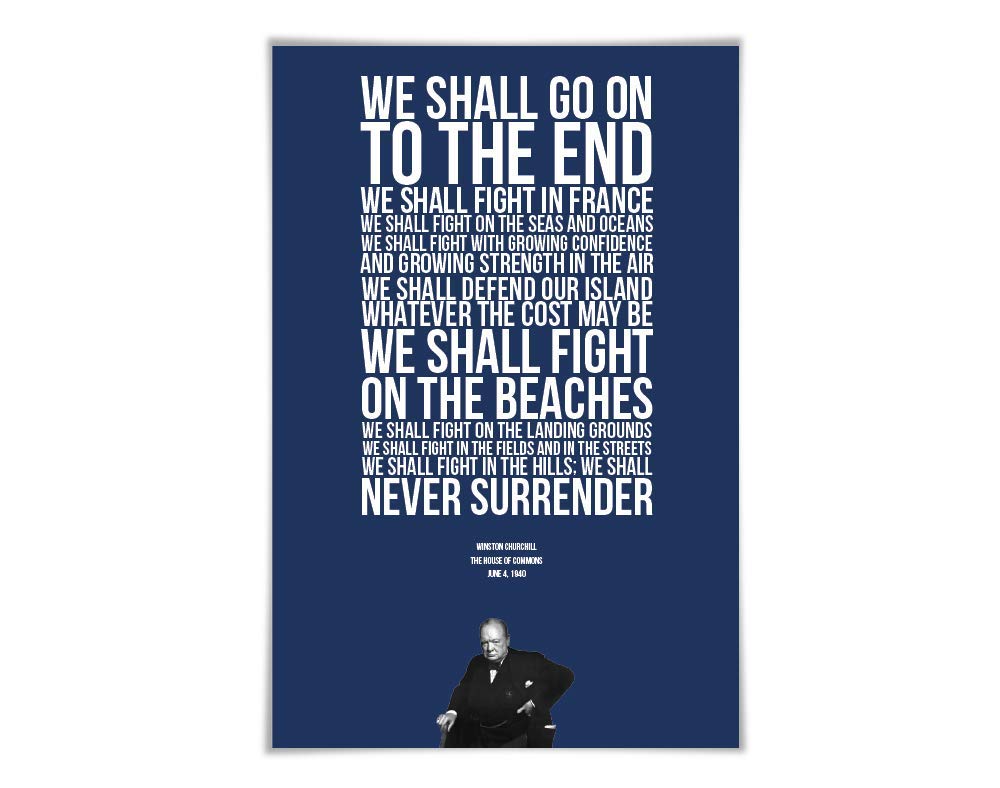Amazon.com: Winston Churchill Quote Art Print. 60 Colours/8 Sizes ...