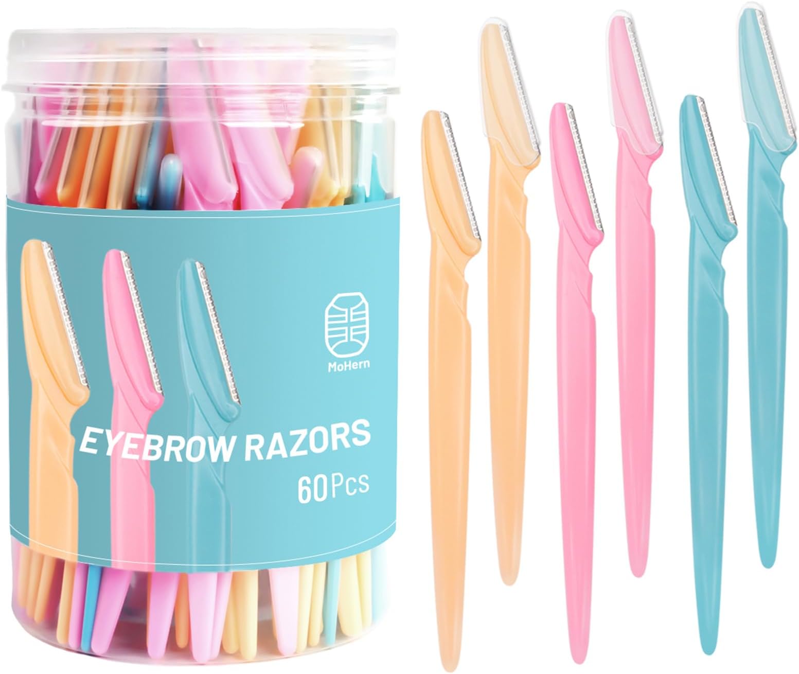 Amazon.com: MoHern Eyebrow Razor with Box, 60 Pcs Face Razors for Women ...