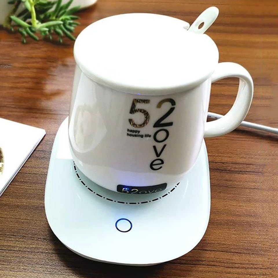 Electric USB Coffee Mug Warmer – Intelligent Cup Heater 55°C with Auto ...