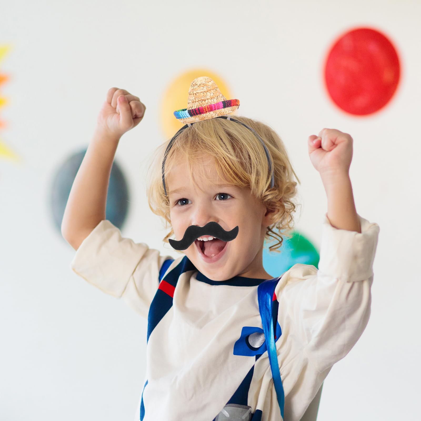 Snapklik.com : 12 Pcs Mini Sombrero Mexican Party Hat Fake Mustaches ...