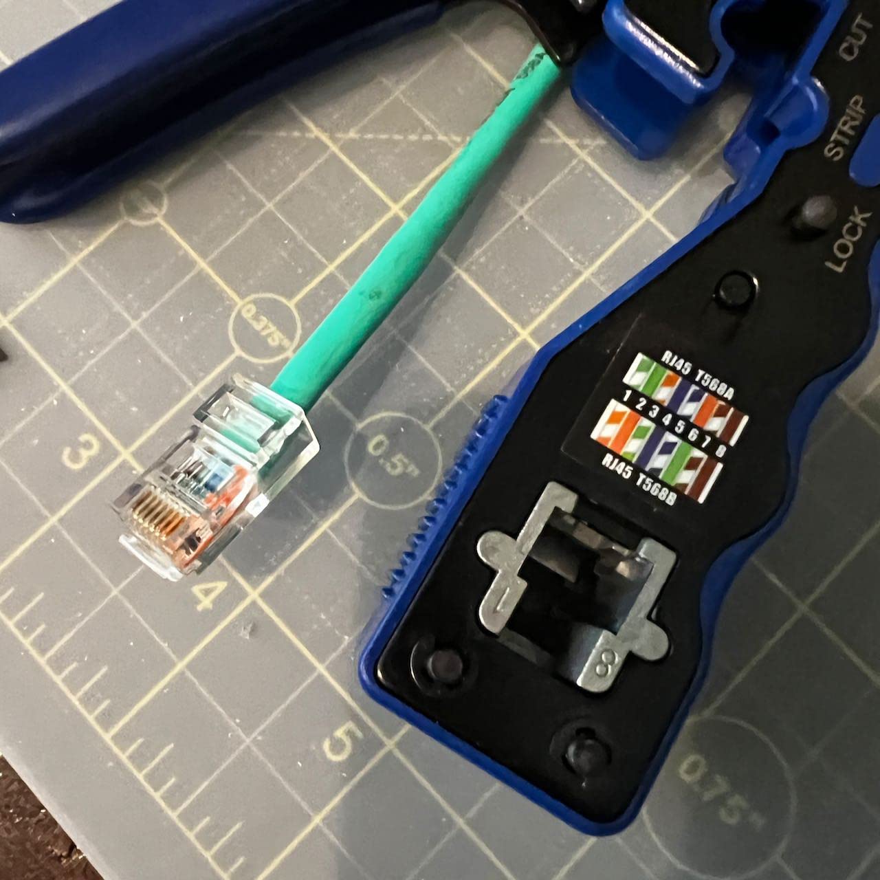 RJ45 Crimp Tool All in One Pass Through Crimper Cutter for Cat6 and Cat5 8P8C Modular Ethernet ...