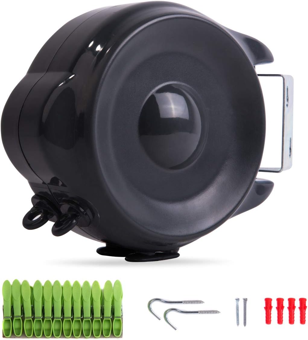 Amazon.com: MASHDE Retractable Clothesline Dual Lines, Sag-Proof ...