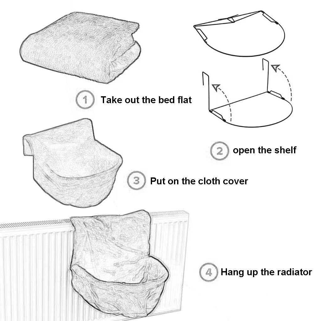 Radiator Bed for Cats,Cat Hammock for Heaters,Plush Fabrics,Cat Heating ...