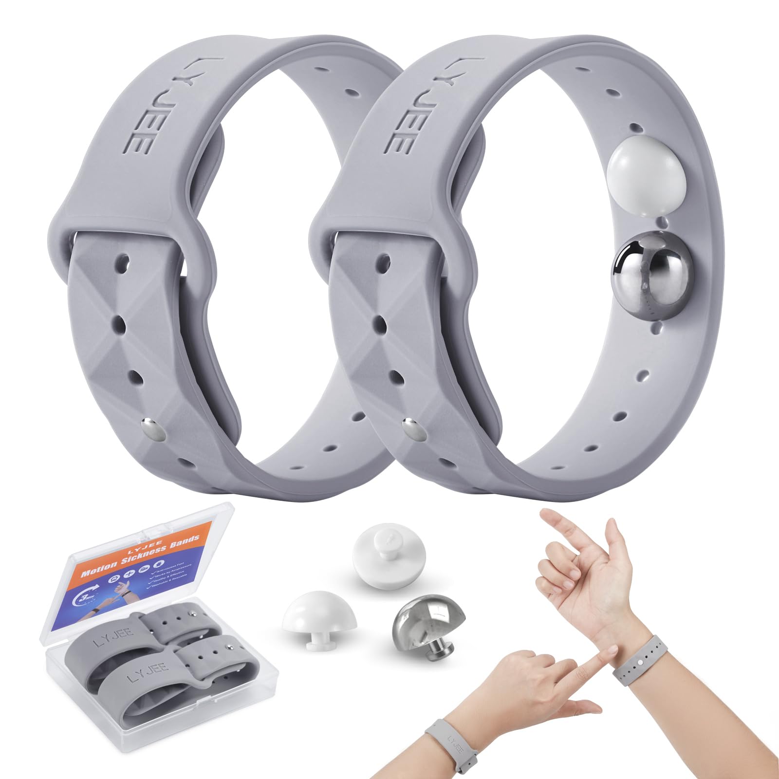 Snapklik.com : LYJEE Motion Sickness Bands Adjustable Acupressure ...