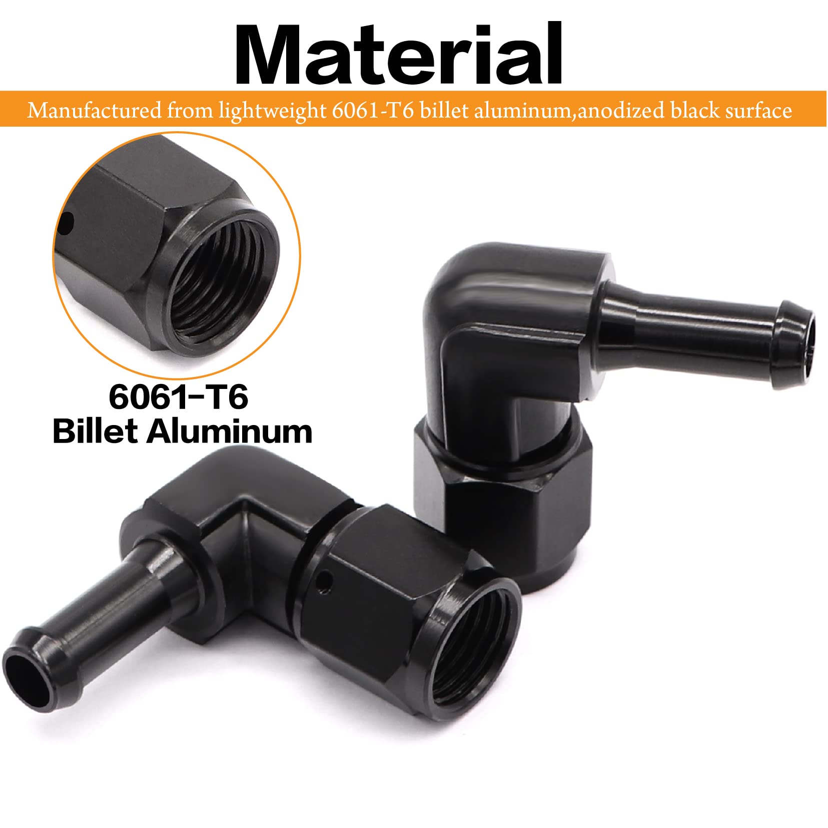 Snapklik.com : 6AN Female To 5/16 Barb 90 Degree Hose Fitting Adapter ...