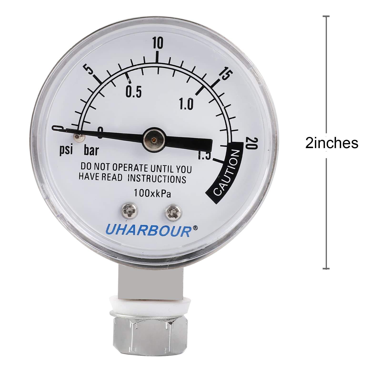 Snapklik.com : Uharbour 0-20psi Stainless Steel Pressure Cooker Gauge ...