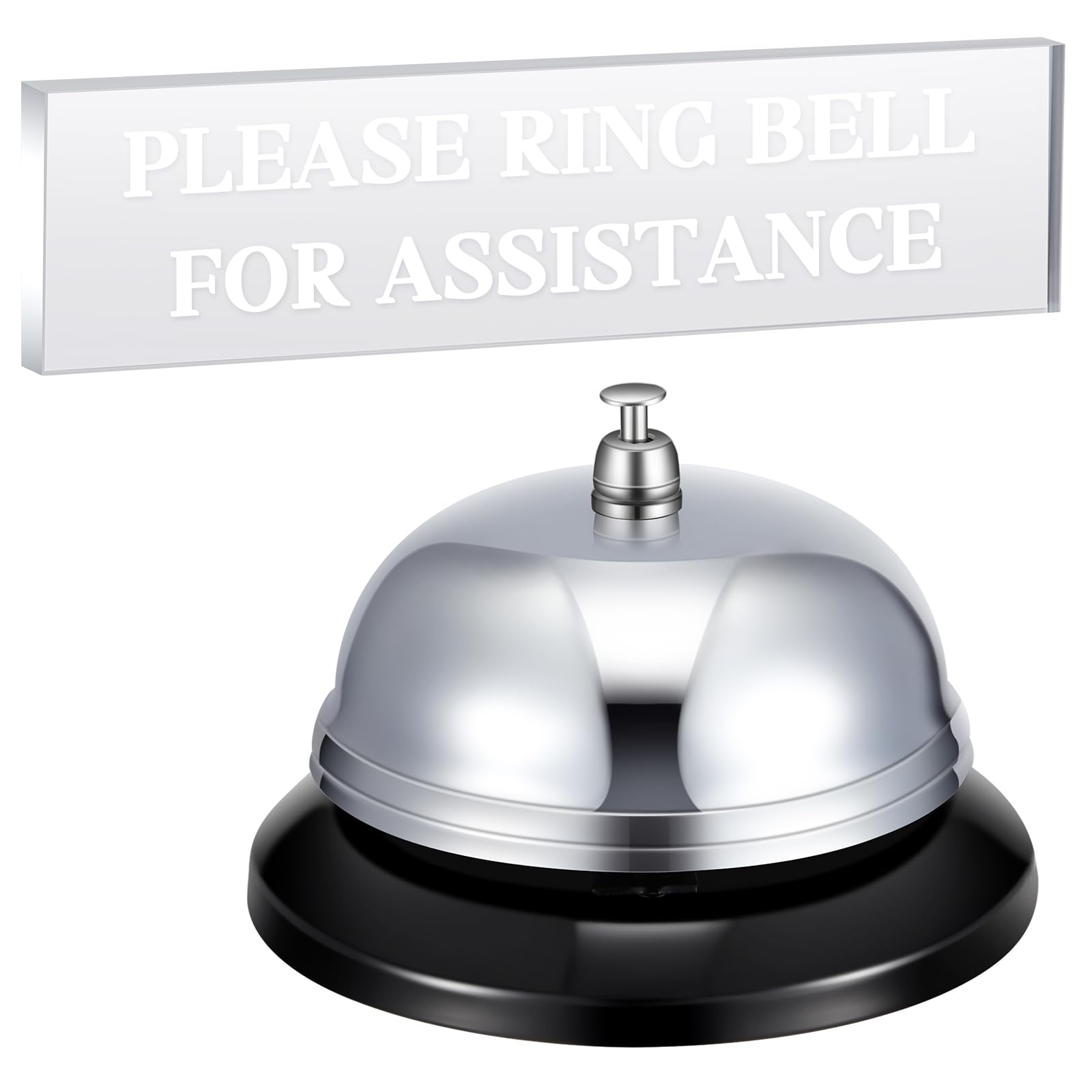 Snapklik.com : Desk Bell For Service And Please Ring Bell Sign 2" X 8 ...
