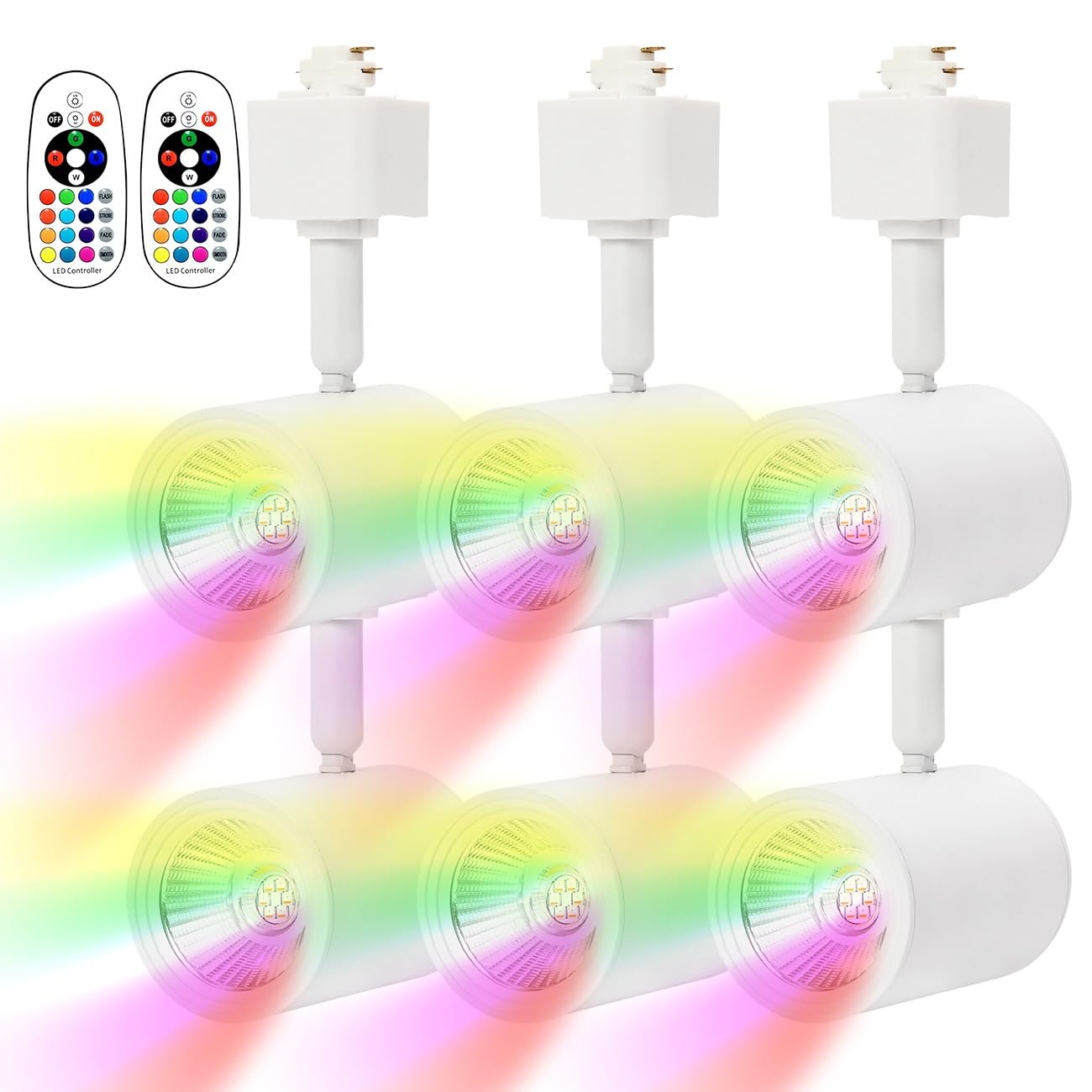 geenaes RGB LED Track Lighting Heads,H Type Track Light Heads with ...