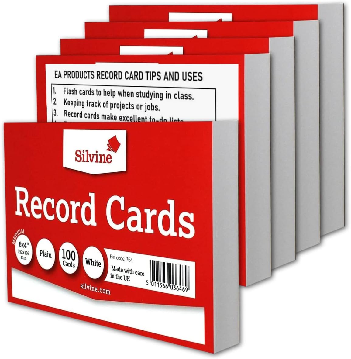 Record Card Bulk Pack of 500 | 5 x 100 5x3” White Plain Record Cards ...