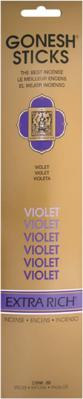Amazon.com: Gonesh Incense Sticks Extra Rich Collection Violet, 20 ...